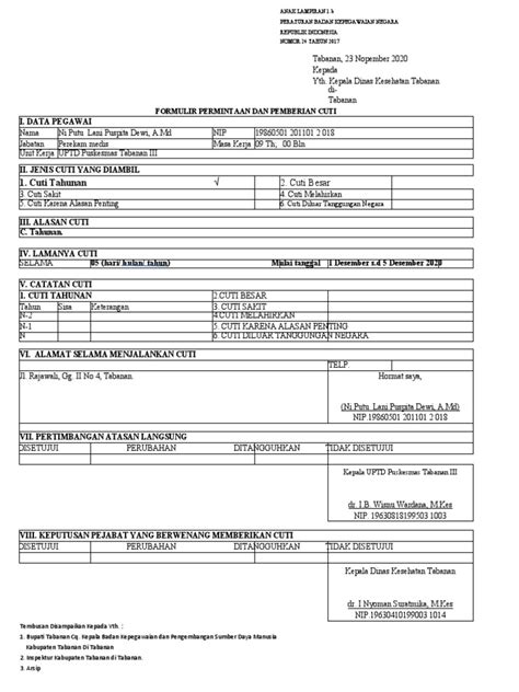 Excel Cuti Pdf