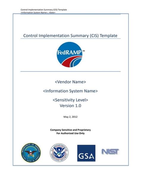 Control Implementation Summary Cis Template Docx