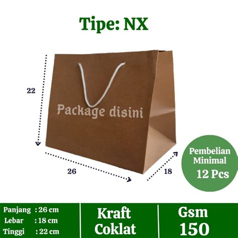 Jual Paper Bag Nx Tali Putih Tas Kertas Coklat Polos Tas Kertas Bento P L T Shopee