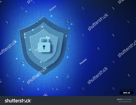 System Protection Concept Protect Sheild Cyber Stock Vector Royalty Free 1361526503 Shutterstock