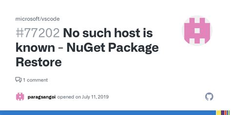 No Such Host Is Known NuGet Package Restore Issue 77202