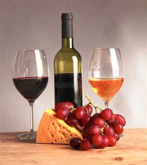 Bottle Of Wine And Glass On The Table Stock Photo Image Of Closed