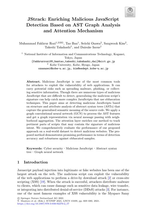 Pdf Jstrack Enriching Malicious Javascript Detection Based On Ast