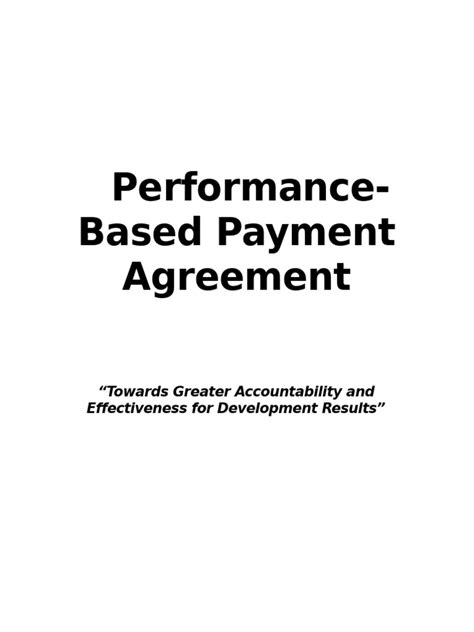 Ppm Design Performance Based Payment Agreement Pdf Mediation