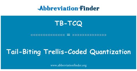 คำจำกดความของ TB TCQ เสยดสหาง Quantization รหสตะแกรงลวดหนา Tail