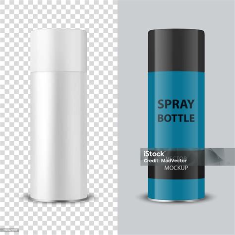 벡터 3d 현실적인 흰색 빈 스프레이 수 투명 한 배경에 고립 된 모자 근접 촬영 스프레이 병 분무기의 디자인 템플릿은 모의 업 패키지 광고 헤어 스프레이 탈취 등을 할 수