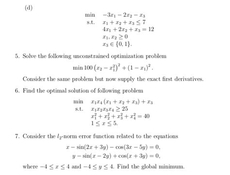 Solved Solve The Following Linear And Mixed Integer Chegg