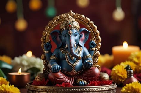 Festive Ganesh Chaturthi Scene With Bright And Ornate Decorations