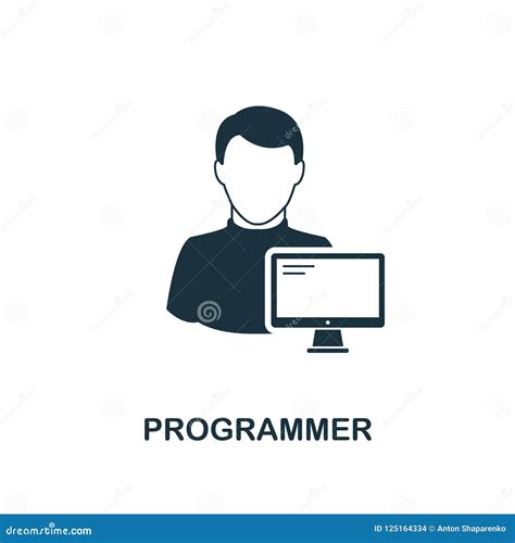 programmer icon monochrome style design from professions icon