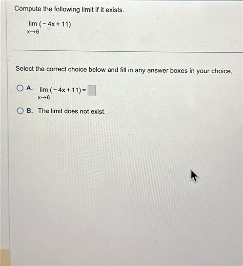 Solved Compute the following limit if it | Chegg.com