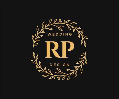 Rp Initials Letter Wedding Monogram Logos Collection Hand Drawn Modern