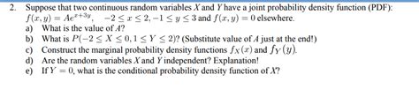 Solved Suppose That Two Continuous Random Variables X And Chegg