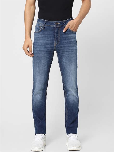 Buy Jack And Jones Men Blue Ben Skinny Fit Low Rise Heavy Fade