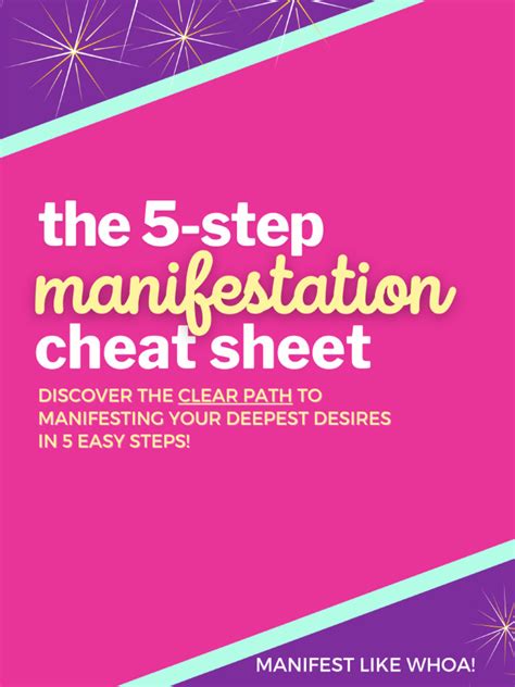 5 Step Manifesting Cheat Sheet Pdf