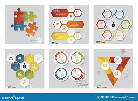 collection of 6 design template graphic or website layout vector