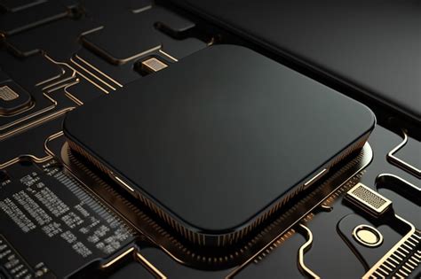 Premium Photo A Black Cpu Sits On A Motherboard