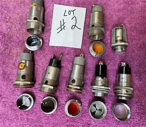 8 Vintage Large Glass Jewel Pilot Indicator Auto Military Lights Panel