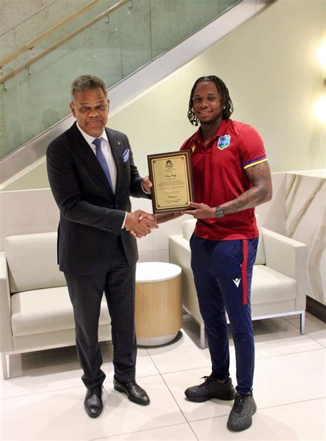 Pm Honors Keacy Carty For Cricketing Achievements Cmoore Journal