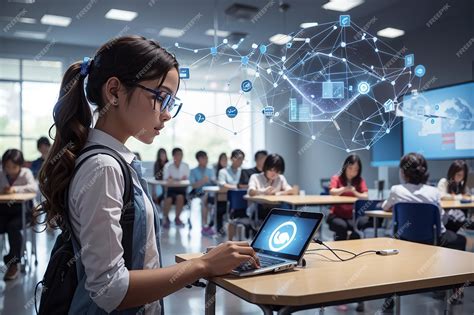 Premium Photo Iot And Education Smart Connections In The Futuristic Classroom