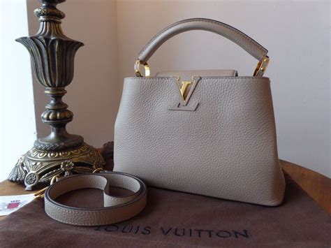 Louis Vuitton Capucines Bb In Galet Grey Taurillon With Gold Hardware