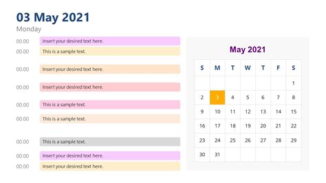 Schedule Day View Calendar Powerpoint Template Slidemodel Riset