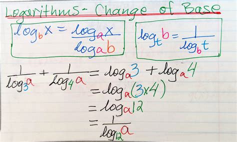 Logarithmic Change Of Base Raise My Marks Ottawa Toronto