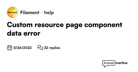 Custom Resource Page Component Data Error Filament