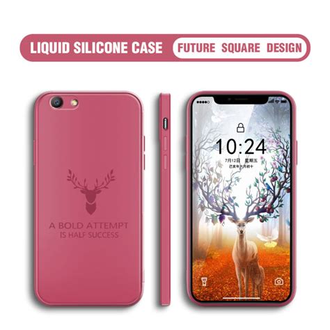 Hontinga Casing OPPO F S Pelindung HP Kotak Asli Lembut Silikon Rusa Besar Penuh Selubung