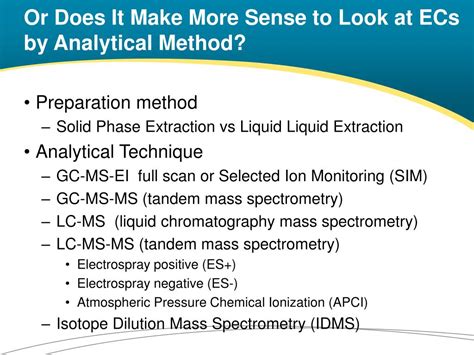 Ppt Analytical Methods For Emerging Contaminants The Good The Bad
