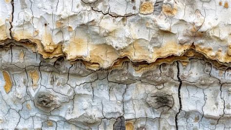 Weathered Tree Bark Texture With Peeling Layers Stock Illustration