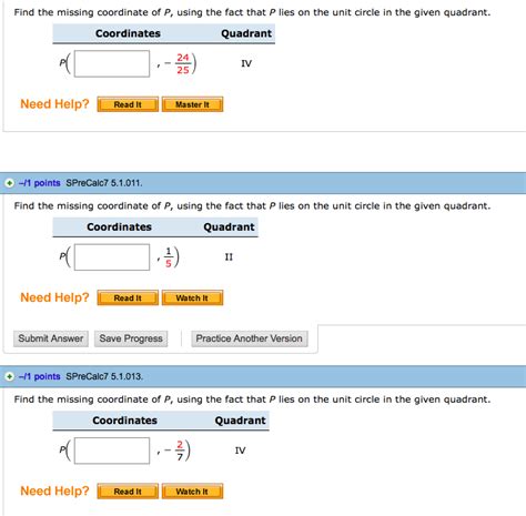 Solved Find The Missing Coordinate Of P Using The Fact That