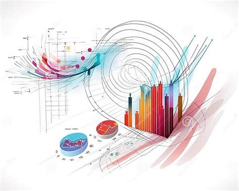 Data Visualization Chart Diagram Colorful Illustration With White Background Stock Illustration