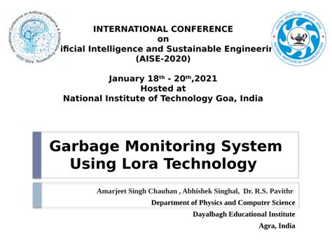 Pdf Garbage Monitoring System Using Lora Technology