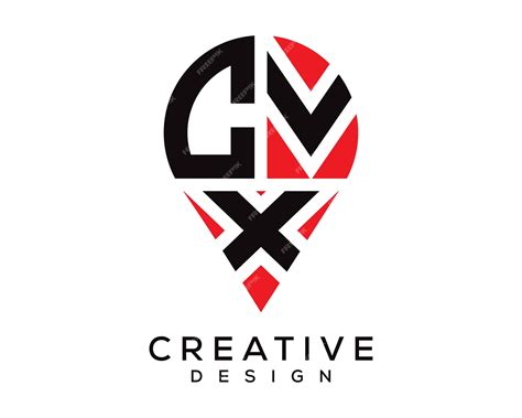 Premium Vector Cvx Letter Location Shape Logo Design