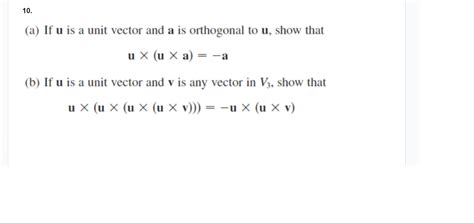 Solved I Need Help With This Problem A If U Is A Unit Chegg Com