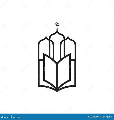 Islamic Education School Or University Logo Design Cartoon Vector