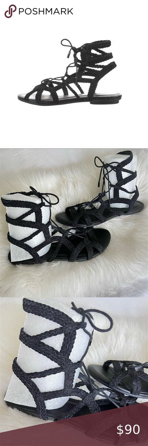 Joie Gladiator Sandals Lace Up Flat Gladiator Sandals Braided Leather