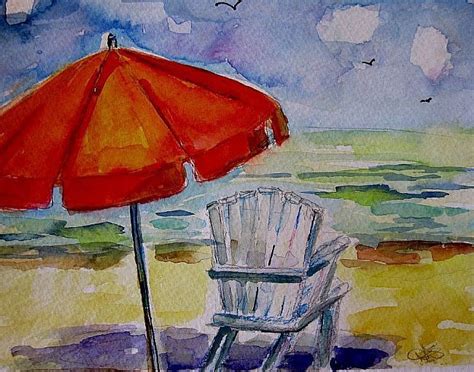 Beach Umbrella Watercolor