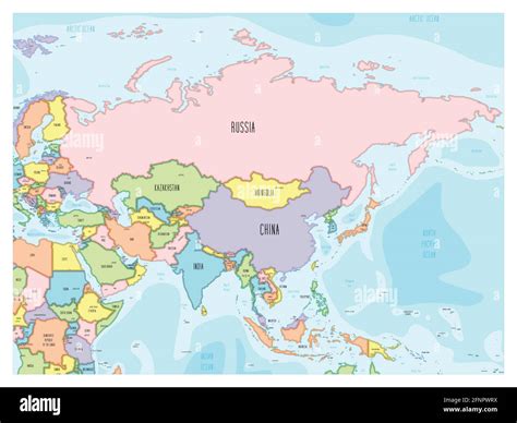 Asia Map Hand Drawn Cartoon Style Stock Vector Image And Art Alamy