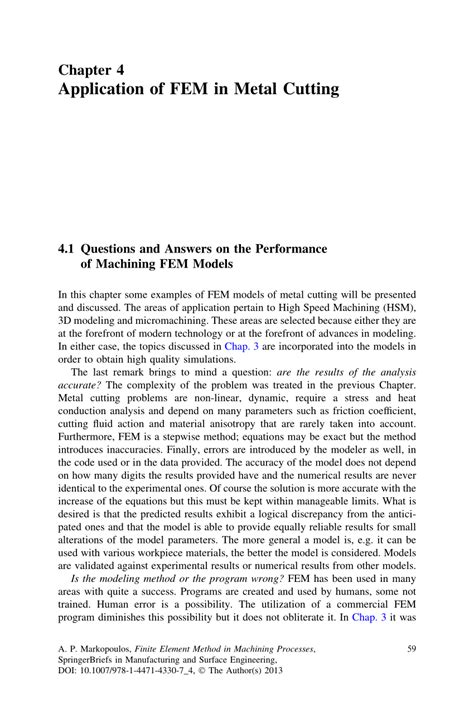 Pdf Application Of Fem In Metal Cutting