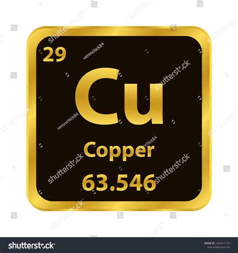 Copper Cu Chemical Element Icon Chemical Stock Vector Royalty Free