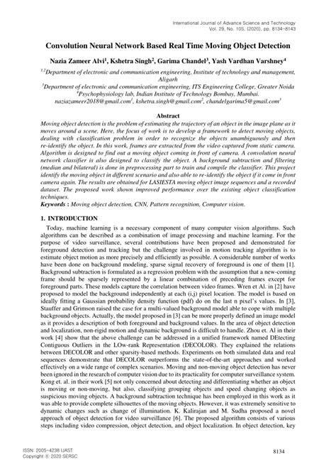 Pdf Convolution Neural Network Based Real Time Moving Object Detection