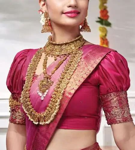 32 Simple To Heavy Puff Blouse Designs For Silk Sarees Pattu Sarees