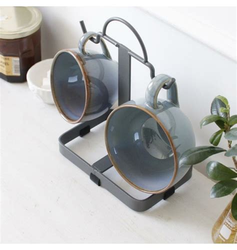 주방용품 2인용 철제 머그컵 정리대 심플 주방정리용품 소품 엔틱 티몬