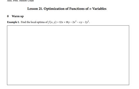 solved lesson 21 optimization of functions of n variables 0