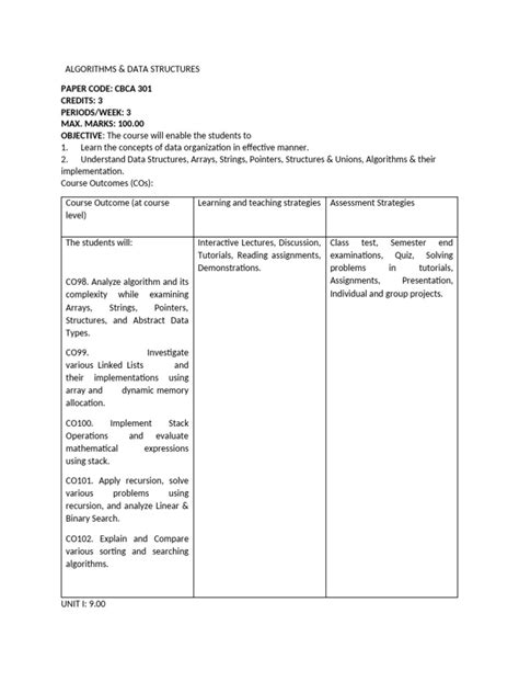 Algorithmsand Data Structures Notes Pdf Pointer Computer Programming