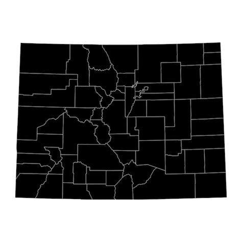 Mapa Do Estado Do Colorado Com Ilustração Vetorial De Condados Vetor