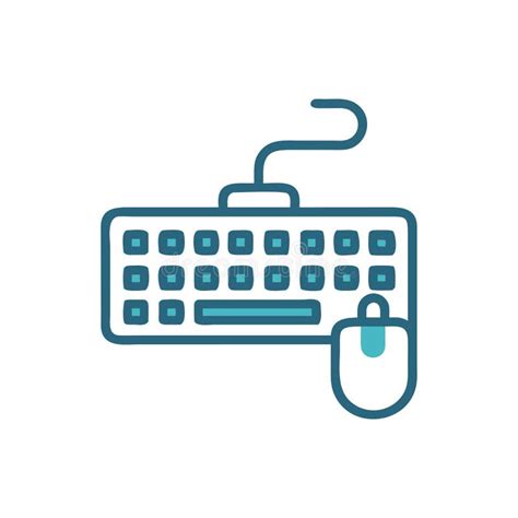 keyboard with mouse icon for computers stock vector illustration of