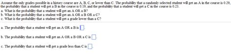 solved assume the only grades possible in a history course