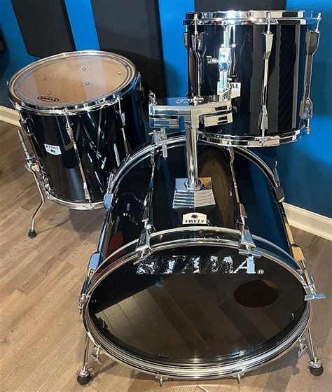 Tama Rockstar Dx 3pc Drum Set Japan Evans Jet Black Free Reverb